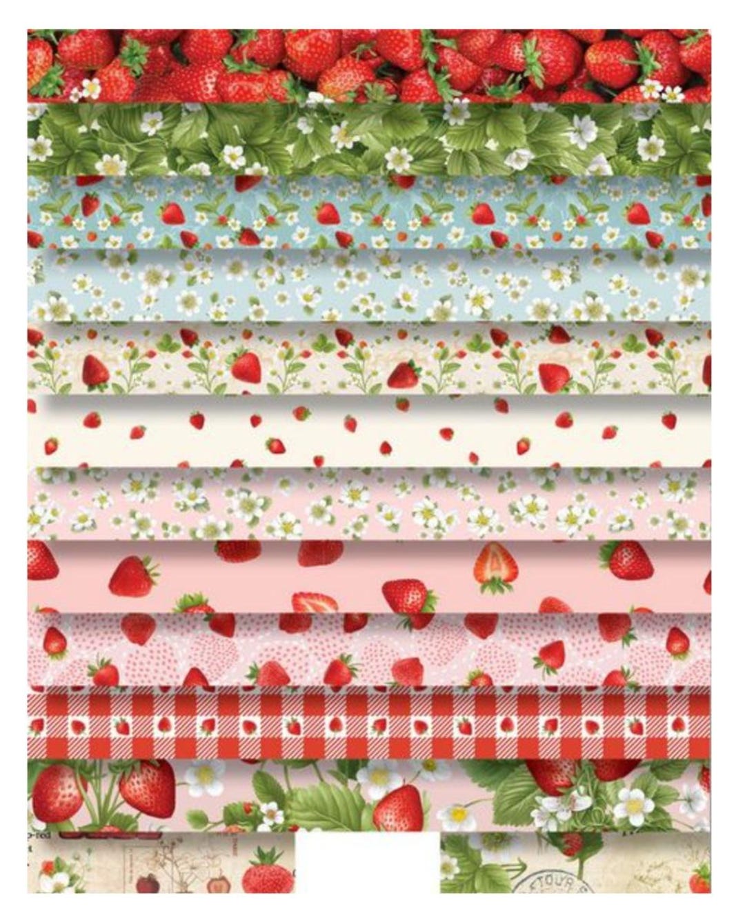 Timeless Treasures Berry Sweet 10 Inch Square Bundle Cotton Quilt ...