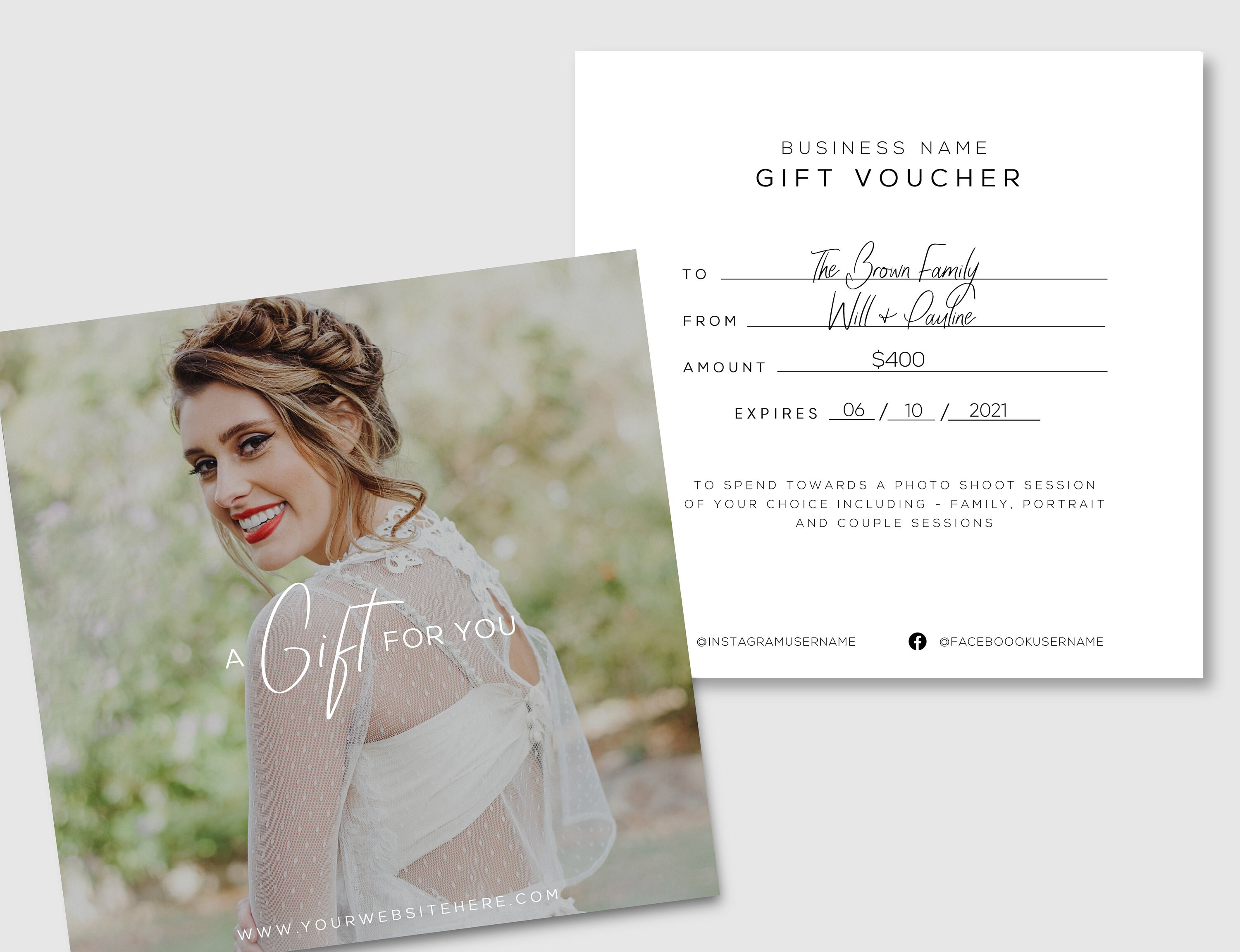 Photography Gift Voucher Certificate Template PSD for - Etsy