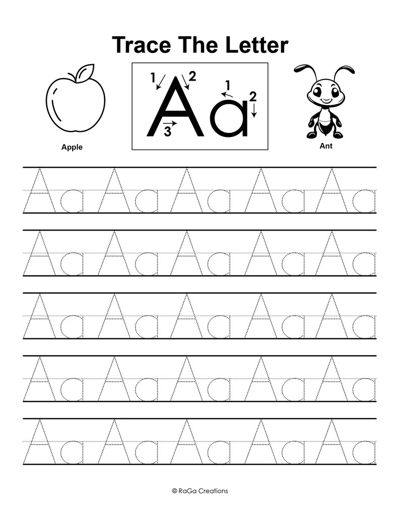 ABC Phonics Tracing: Handwriting Practice Sheets (digital Download) - Etsy