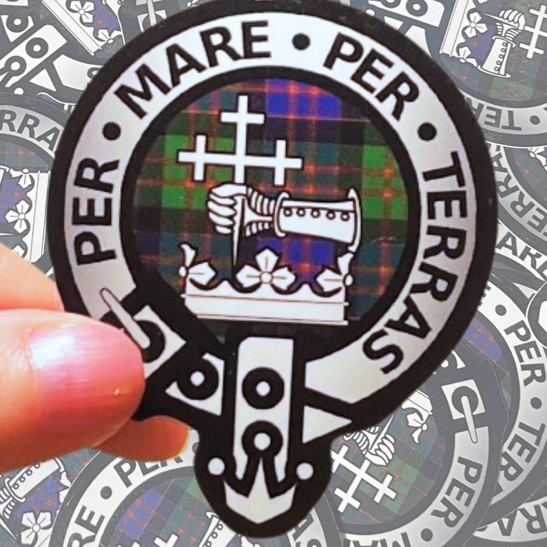 Clan Donald/macdonald Crest Vinyl Sticker With Clan Tartan - Etsy