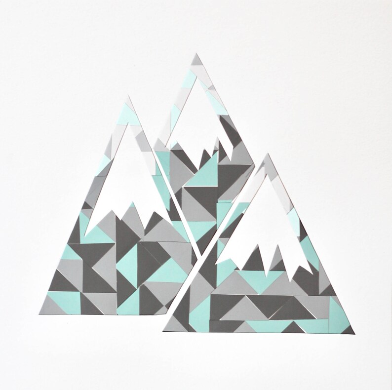 Snow-capped Mountain Collage-modern Nursery Wall Art and Decor - Etsy