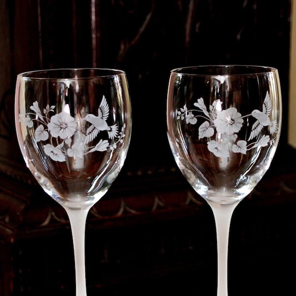 Avon Hummingbird Wine Glasses - Etsy