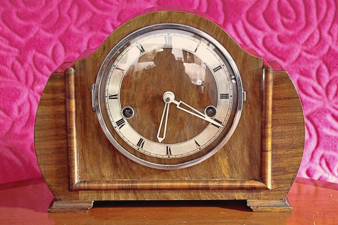 Vintage Art Deco Haller 8-day Walnut Case Striking Mantel Clock - Etsy