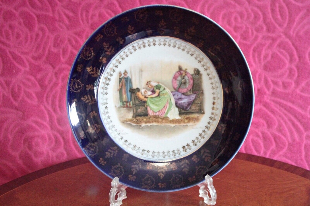 Antique 19th Cen. Victoria Carlsbad Austria Porcelain Plate 'death of ...