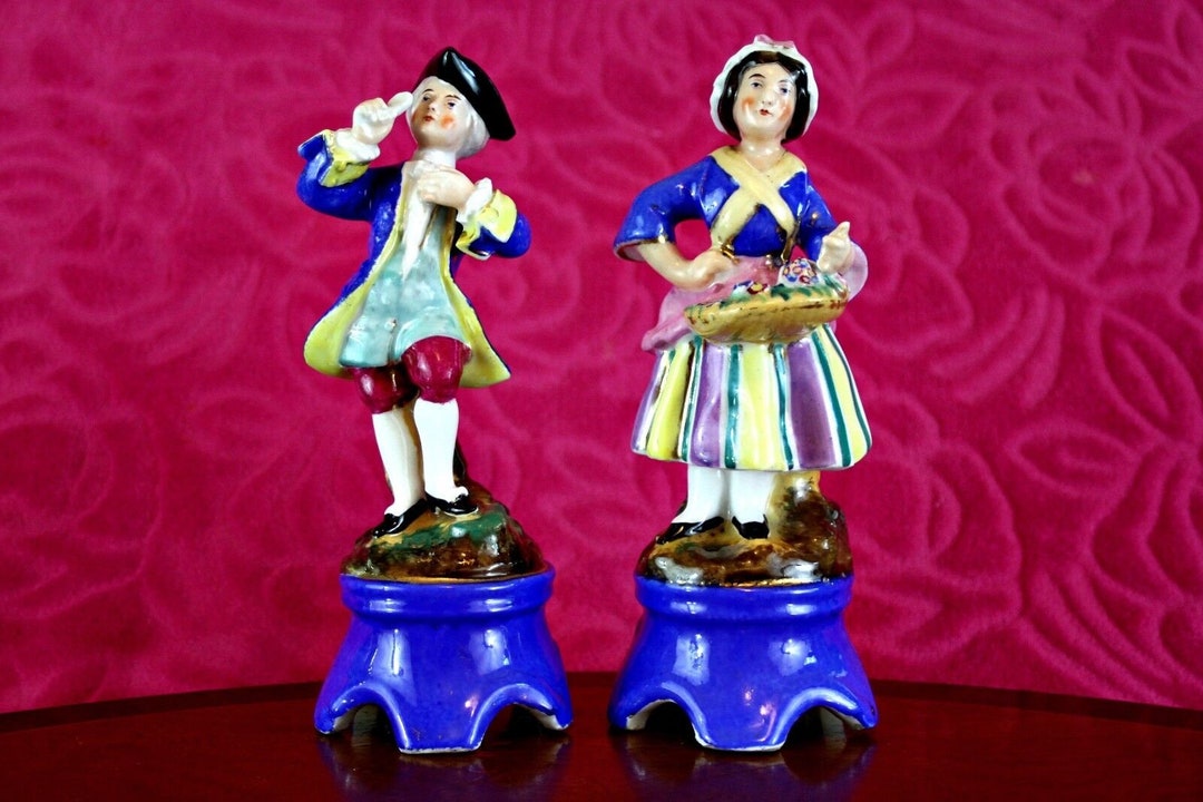 Pair of Antique French Porcelain Figurines - Etsy