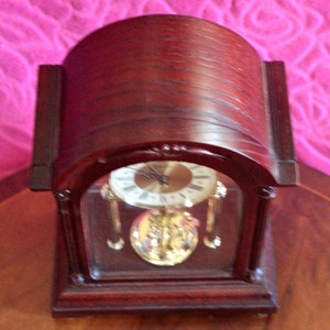 Antique Style 'seiko' Rotating Pendulum Solid Mahogany Case Mantel ...