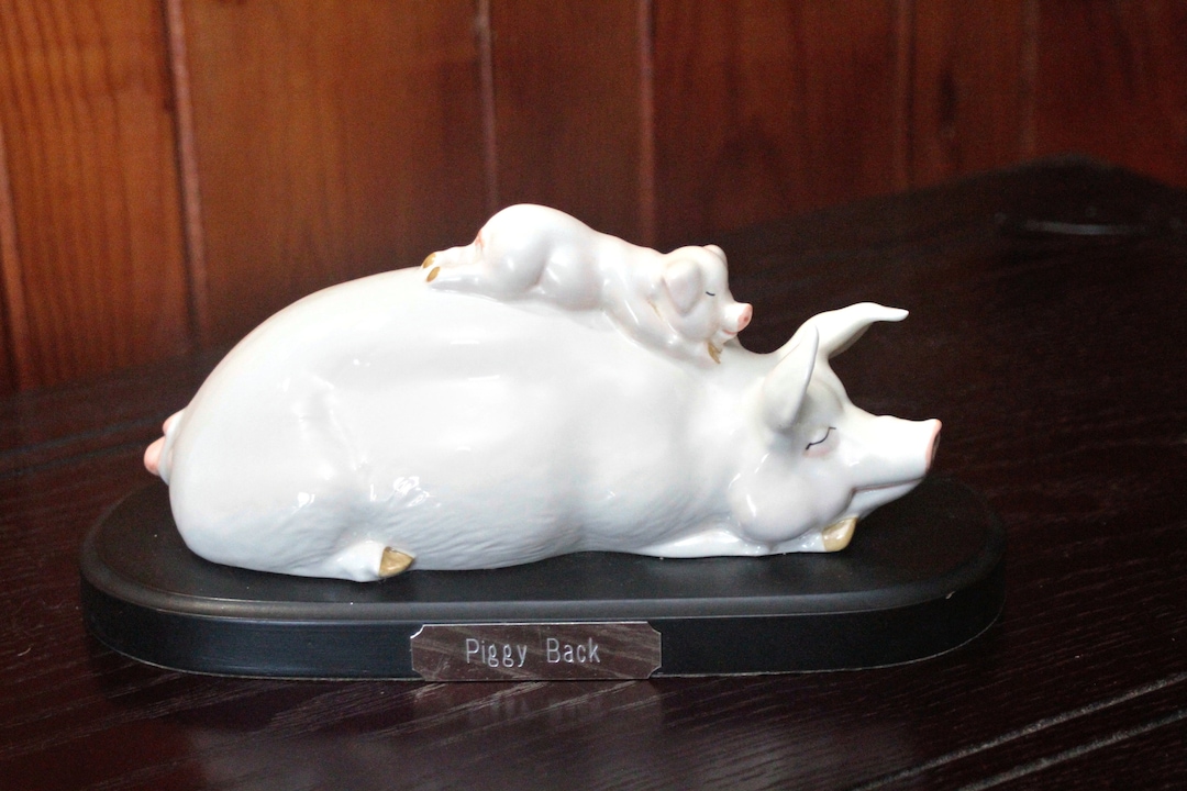 Vintage English Beswick Porcelain Pig Figurine 'piggy Back' - Etsy