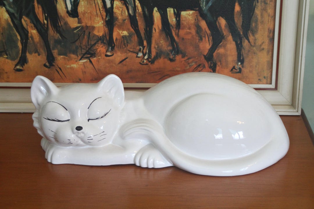 Vintage Large German Porcelain Cat Figurine - Etsy