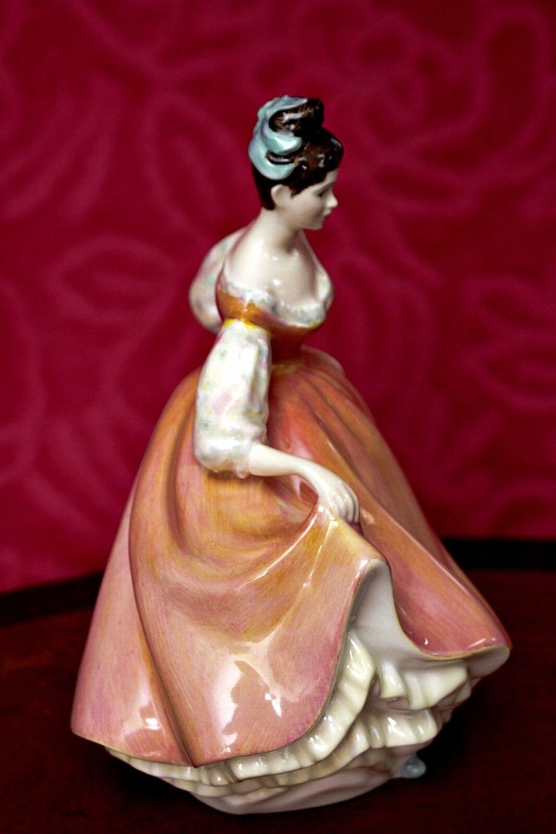 Vintage Royal Doulton Porcelain Lady Figurine 'fair Lady - Coral Pink ...