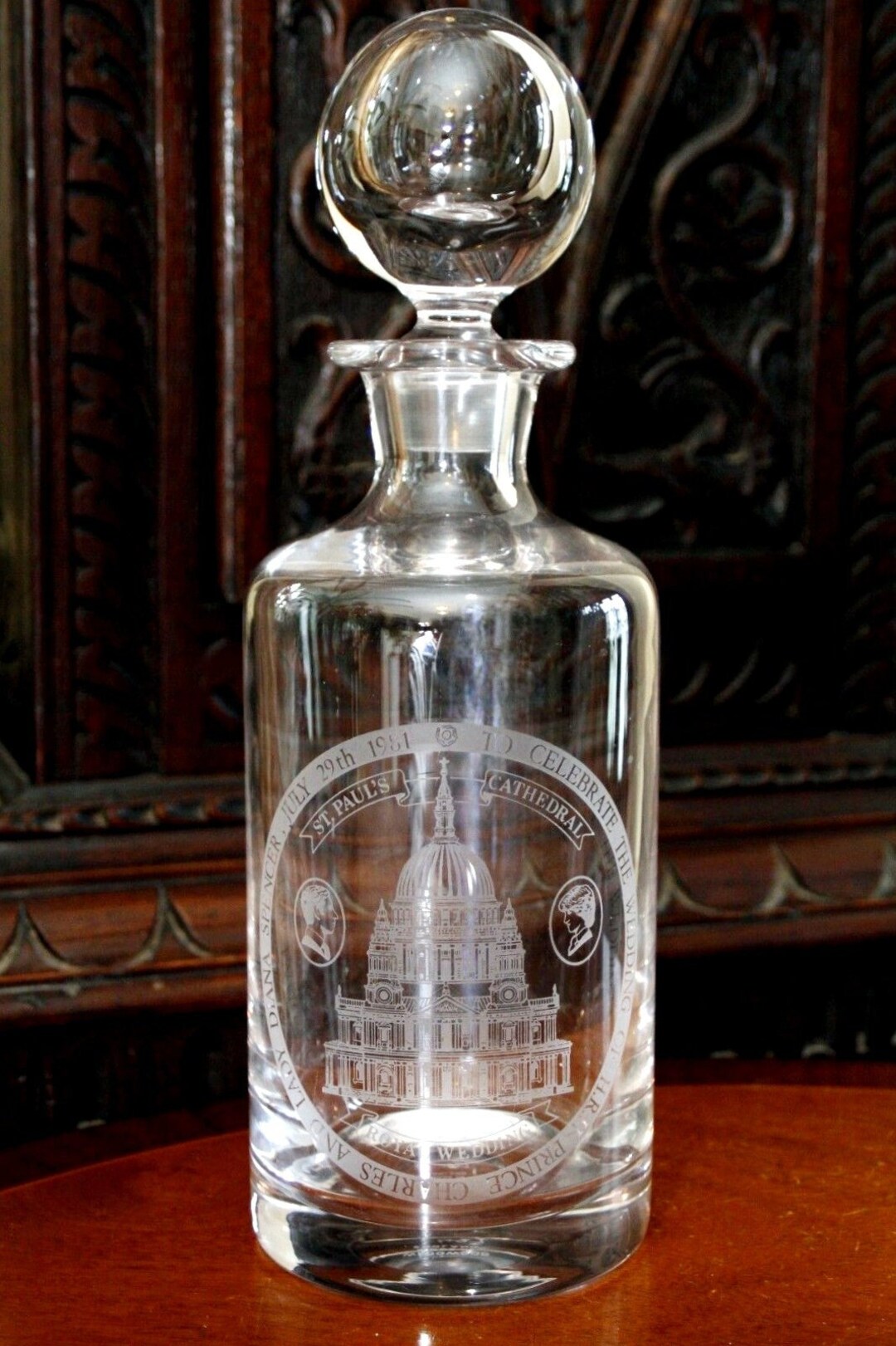 1981 Wedgwood Royal Wedding Crystal Decanter - Prince Charles Lady ...