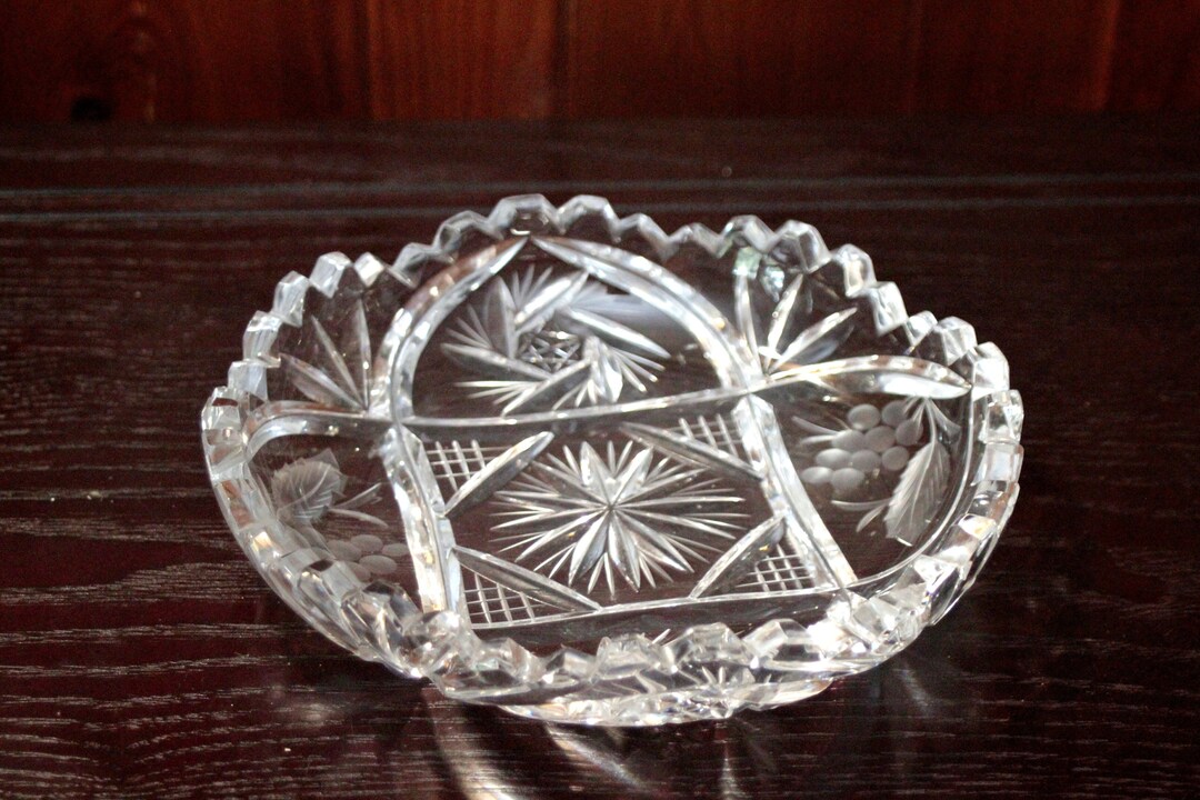 Vintage Cut Crystal Dish - Etsy