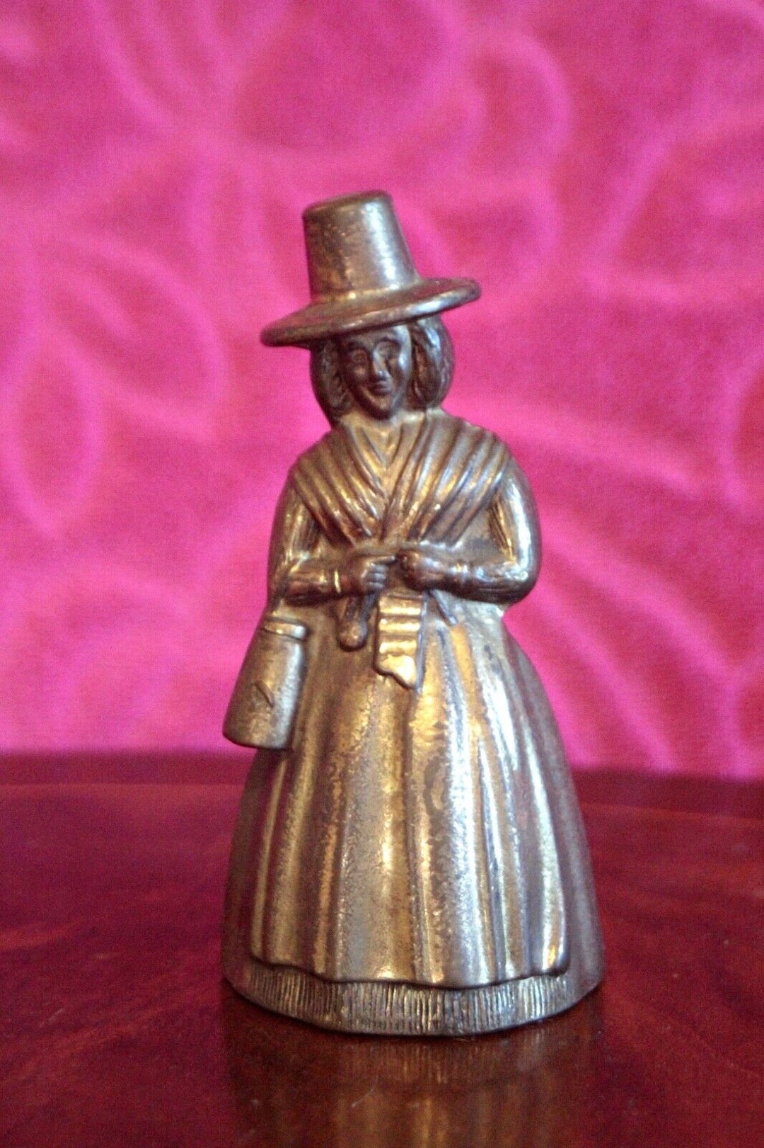 Antique Brass Heavy Hand Bell Welsh Lady Shape - Etsy