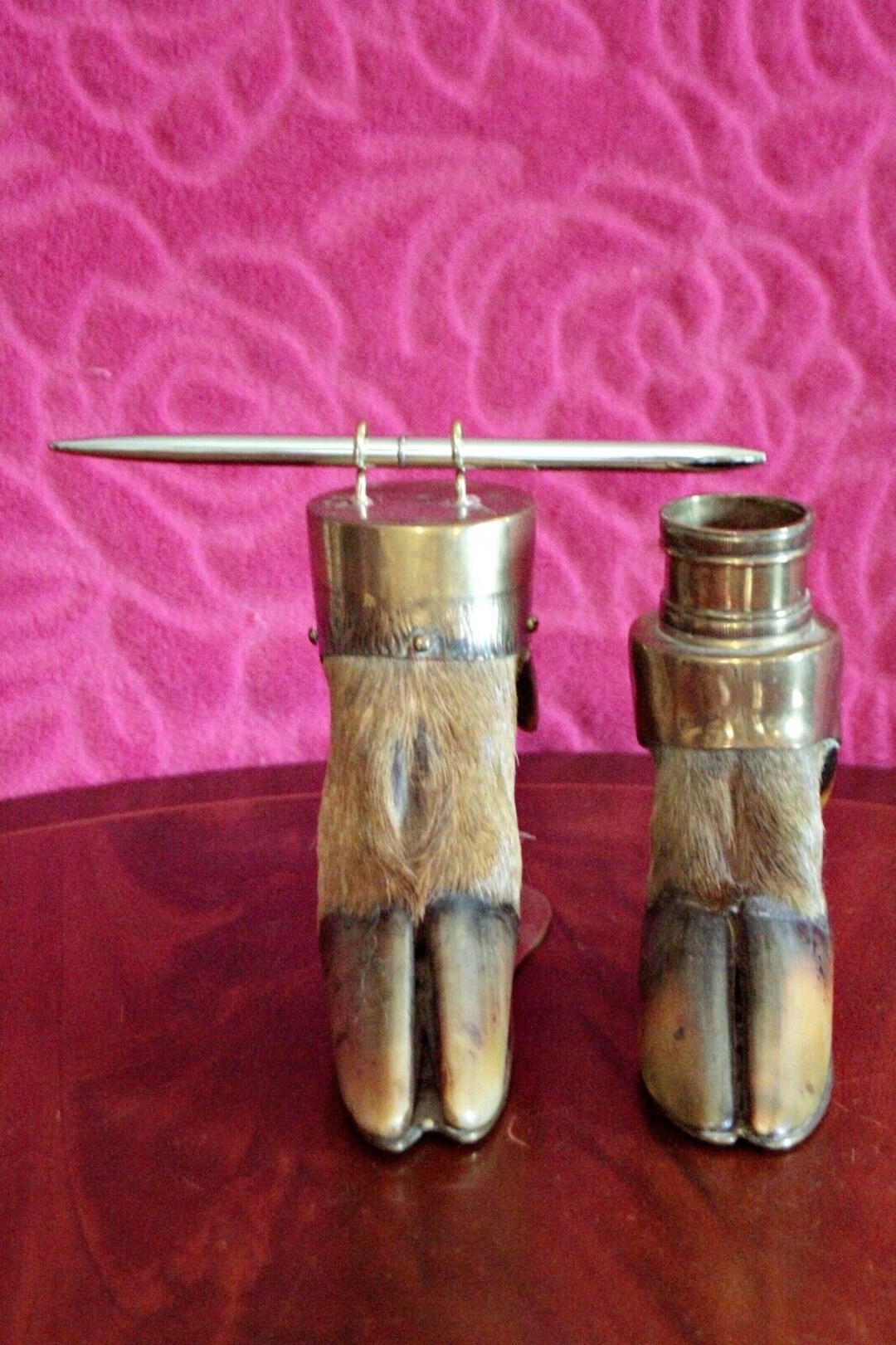 Antique Hand Made Brass Inkwell Set - Etsy