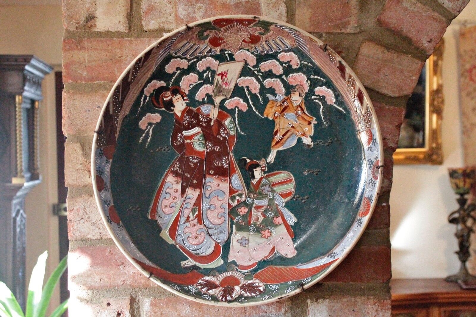 Antique Very Rare Extra Large Japanese Satsuma Ceramic Plate, 19th ...