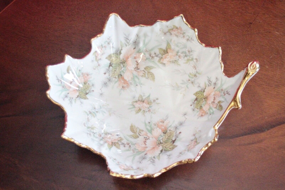 Antique Fenton Staffordshire Leaf Shaped Porcelain Plate, England - Etsy