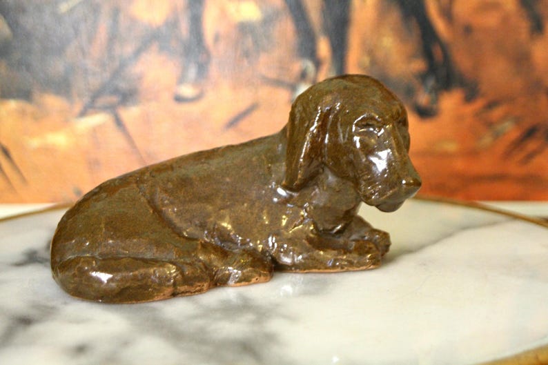Vintage Ceramic Studio Art Hand Made Pottery Dog Figurine - Etsy