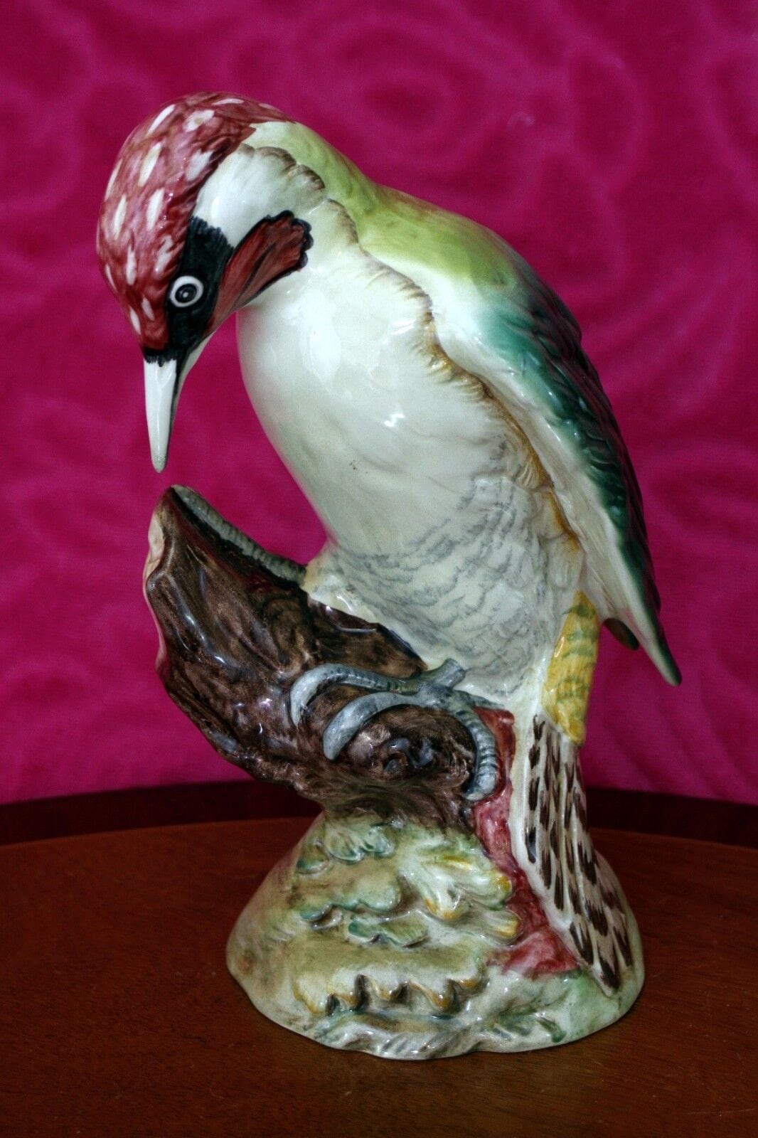 Vintage Porcelain Bird Figurine Beswick Green Woodpecker - Etsy