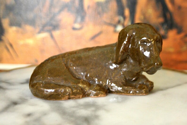 Vintage Ceramic Studio Art Hand Made Pottery Dog Figurine - Etsy