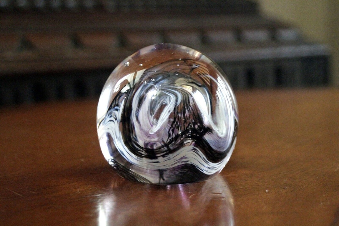 Beautiful Caithness Purple and White Moon Crystal Paperweight - Etsy