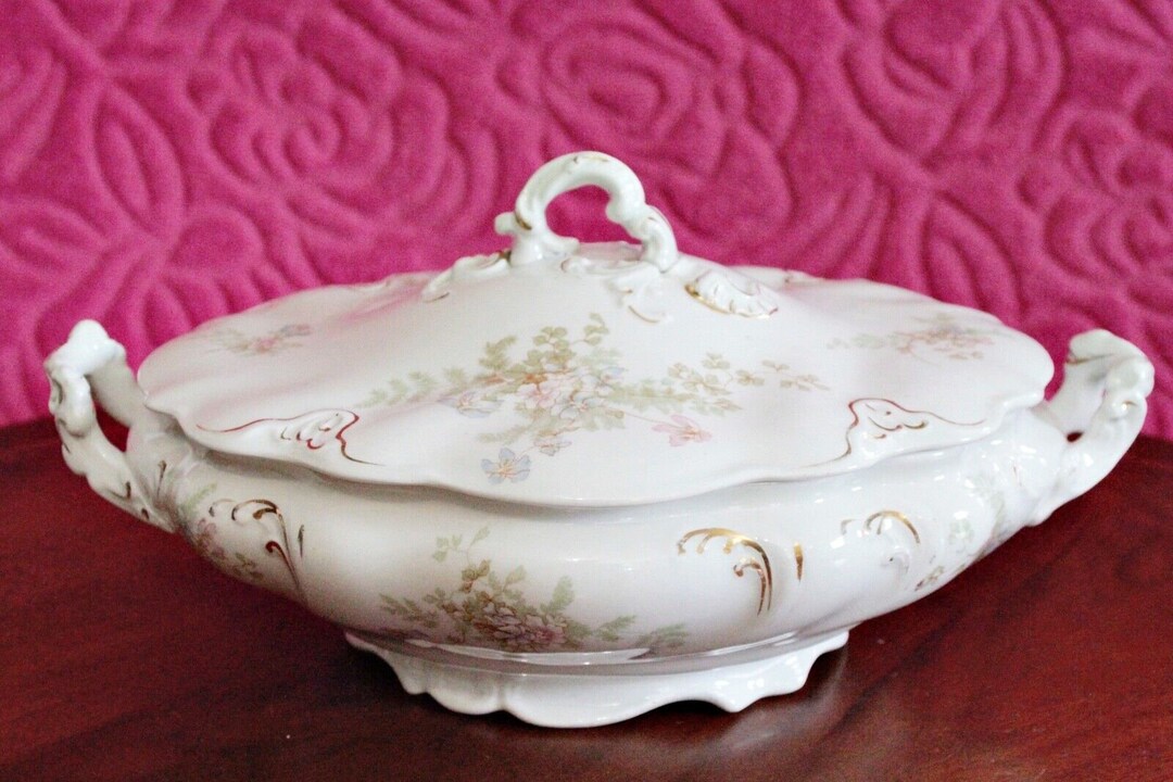 Antique Art Nouveau Hanley J&G Meakin Tureen Serving Lidded Dish ...