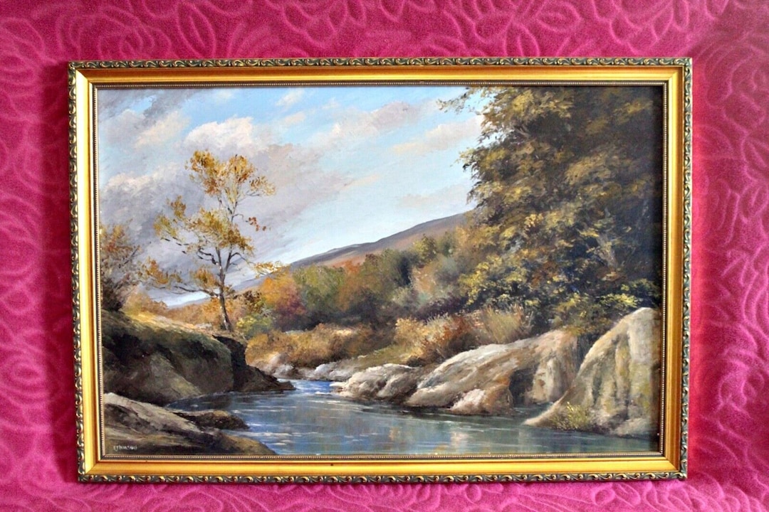 Vintage Oil Painting by E.J. Wilson - Signed and Framed 20th Century ...