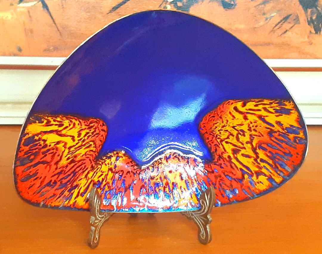 Vintage German Hand Made Enamel on Copper Dish - Etsy