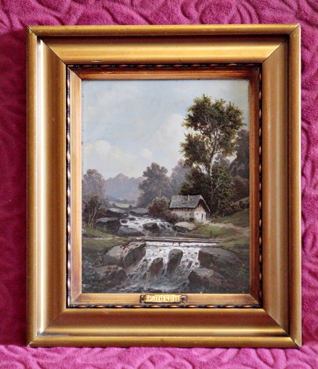 Antique German 19th Century F. Roner Oil on Board Painting 'tyrolean ...