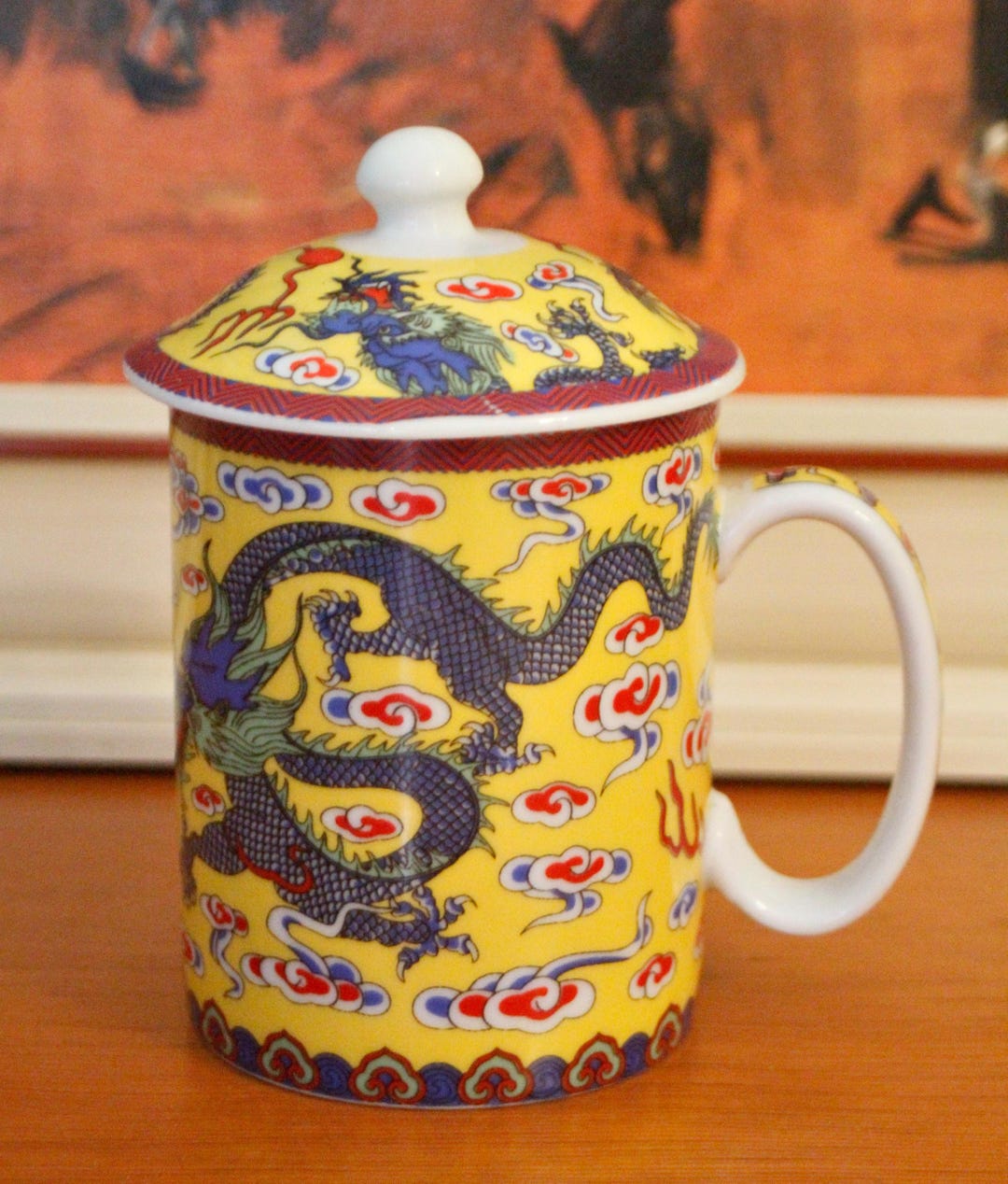 China Restaurant Pavillon Dragon Tea Cup With Lid - Etsy