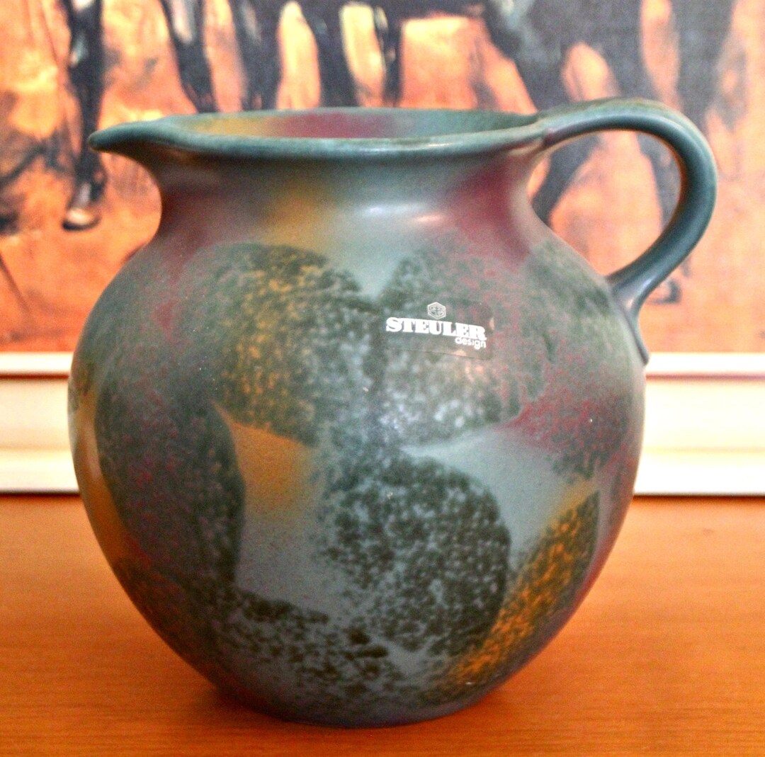 Vintage German Steuler Keramic Controlled Lava Ceramic Pitcher/handled ...