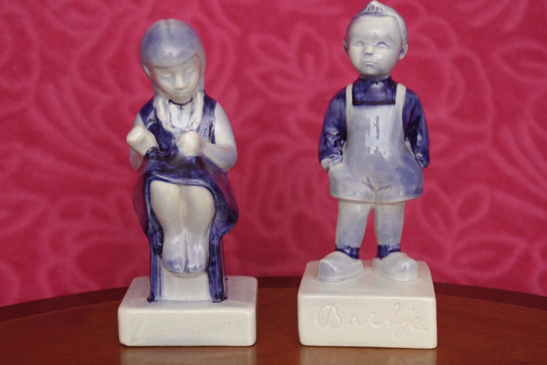 Pair of Vintage Dutch 'delft' Porcelain Hand Painted Figurines - Etsy