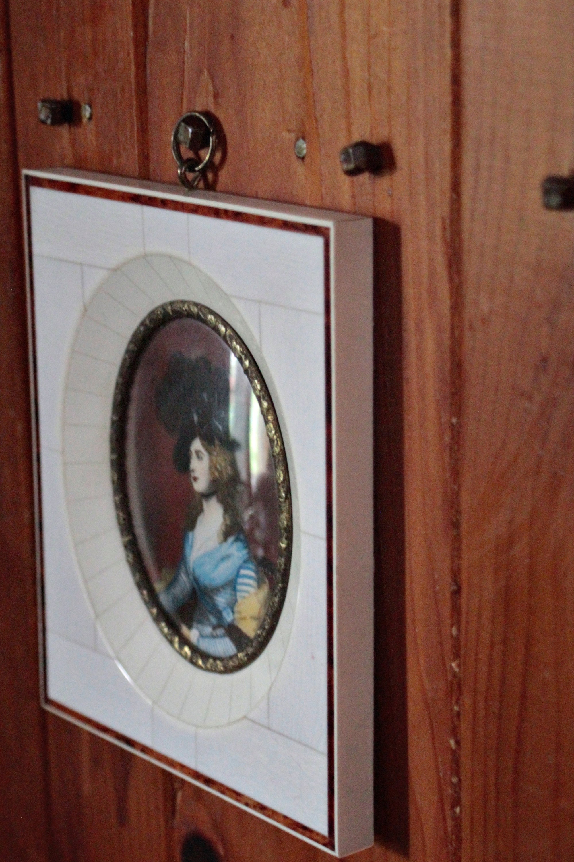 Antique German Hand Painted Miniature Portraits of Lady in Inlaid Frame ...