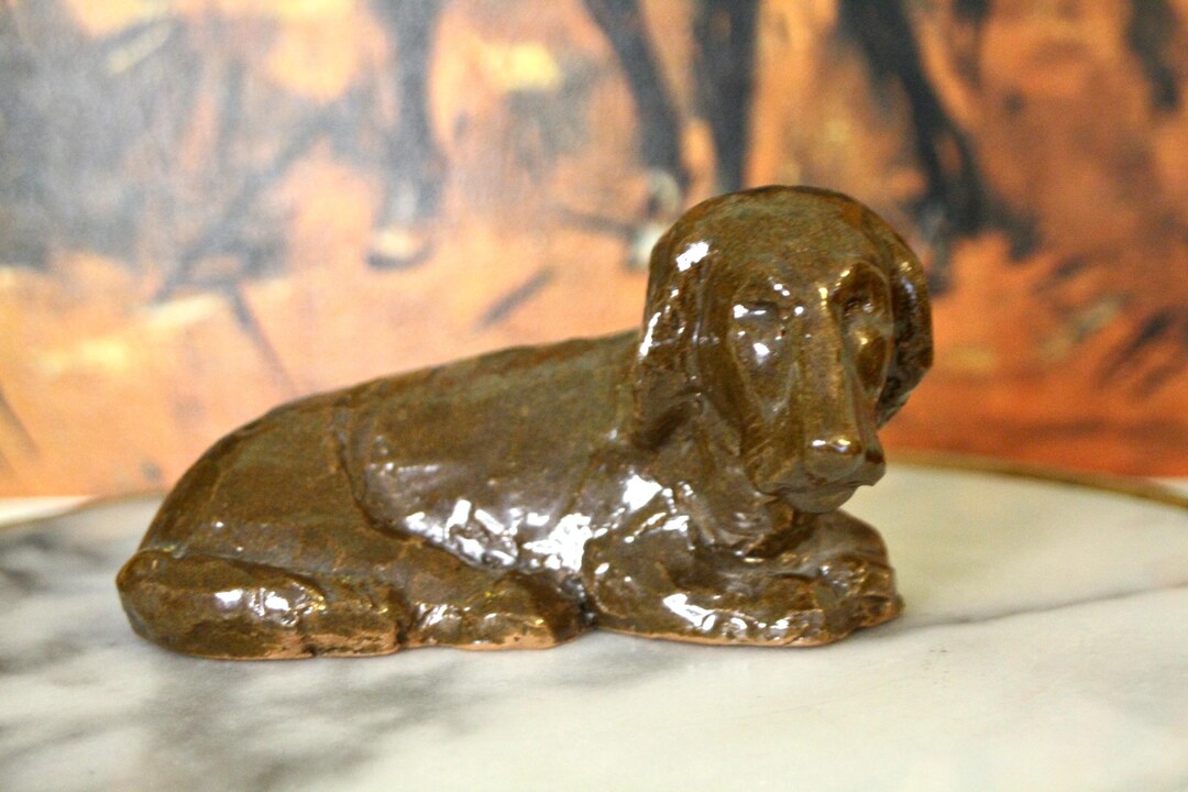 Vintage Ceramic Studio Art Hand Made Pottery Dog Figurine - Etsy