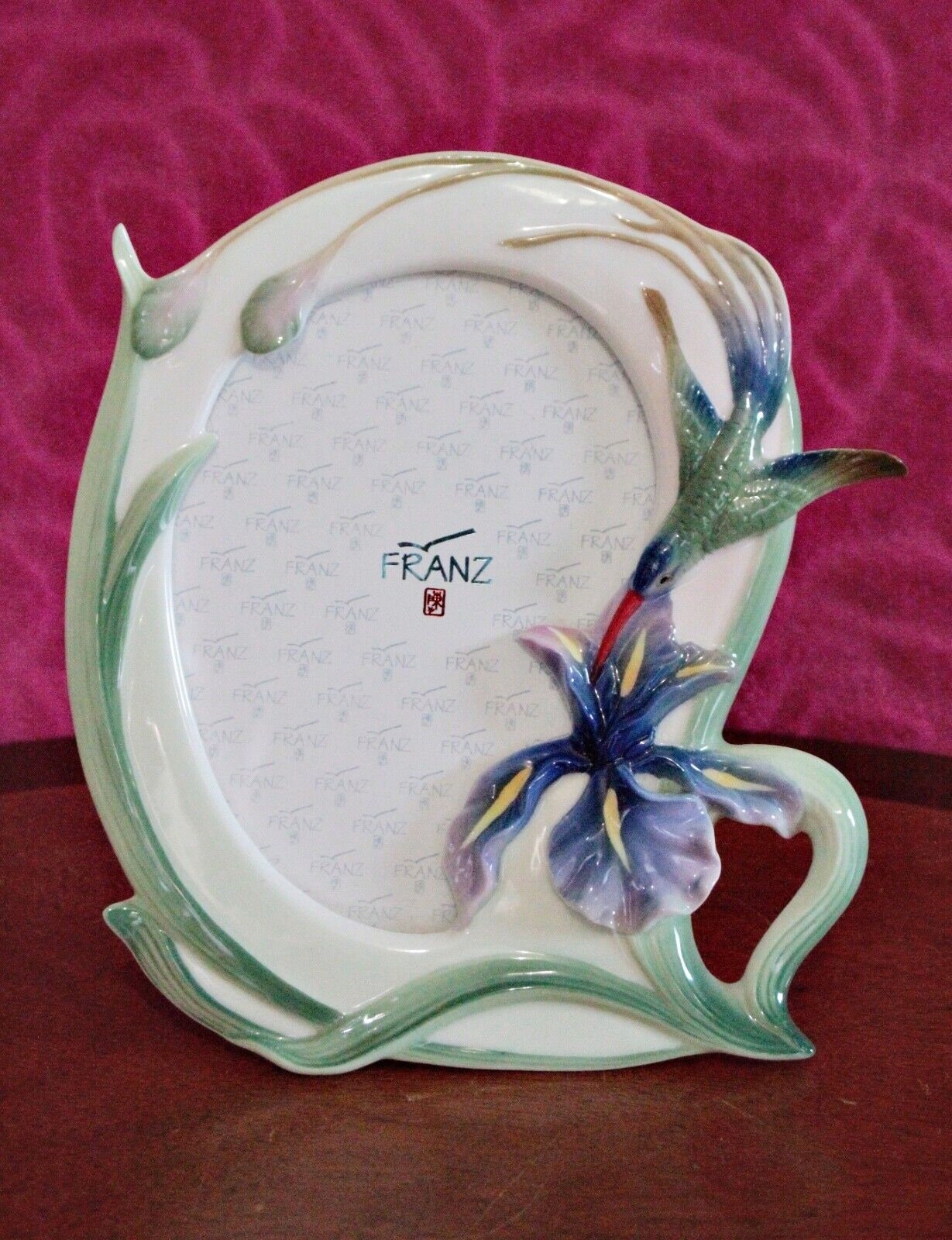 Vintage Art Nouveau Franz Hand Painted Hummingbird Porcelain Photo ...