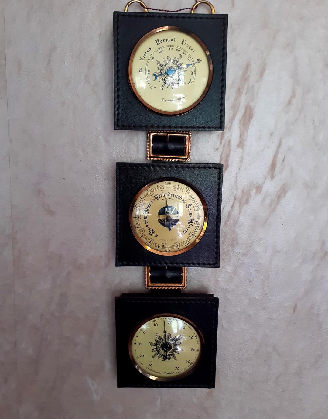 Vintage German Wall Hanging Thermometer, Barometer and Hygrometer - Etsy
