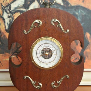 Antique German Mantel Barometer in Solid Mahogany Case With Bronze ...