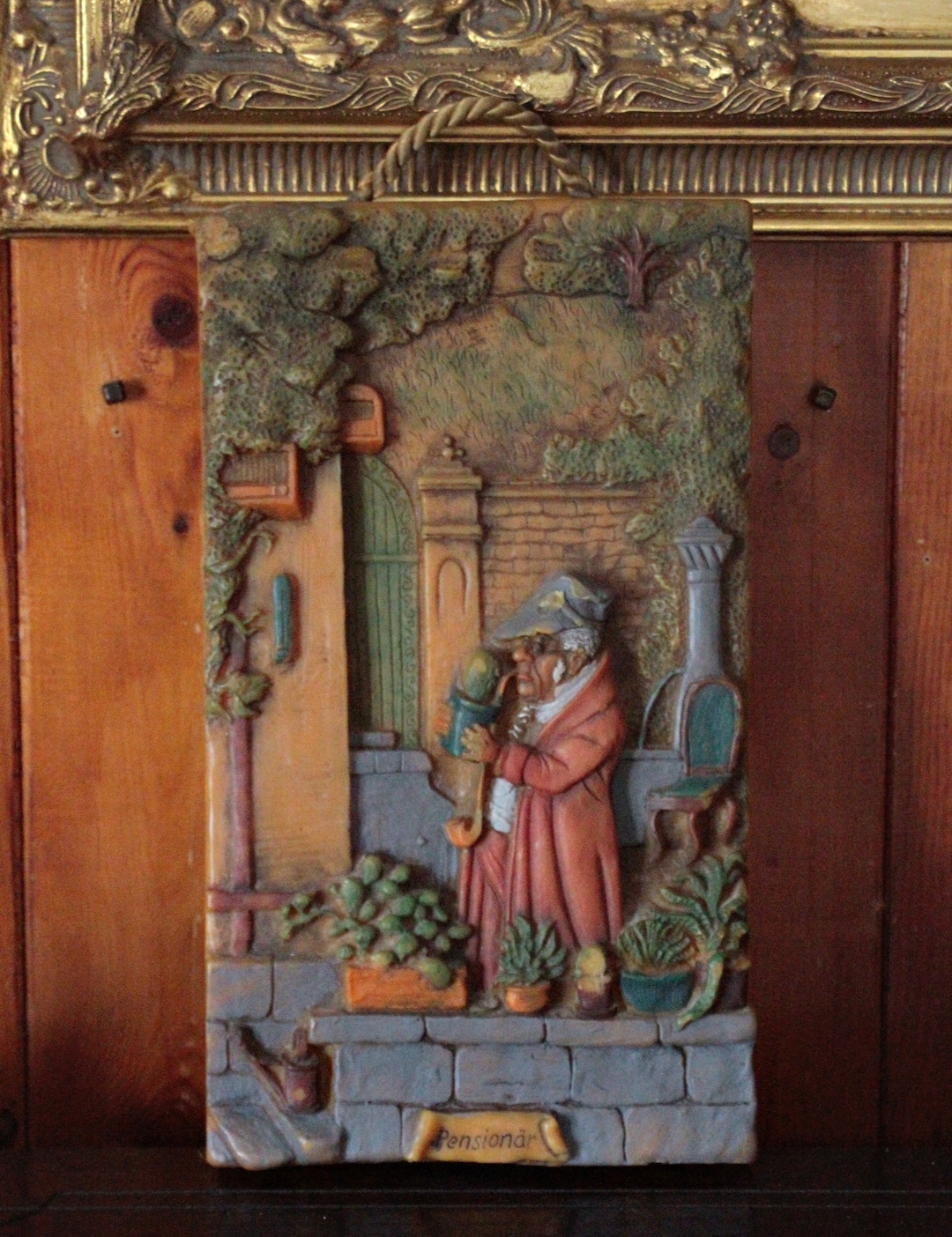 Vintage German Wax Art Wall Plaque Pensionar Kieser Design Germany - Etsy