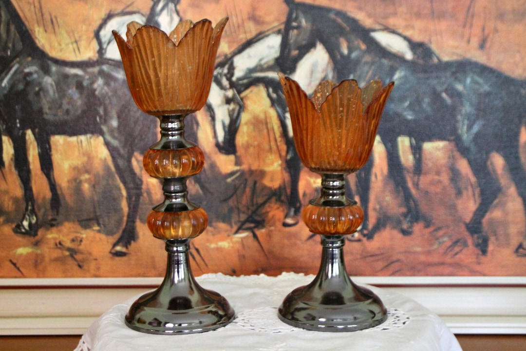 Pair of Vintage German Candle Holders - Etsy