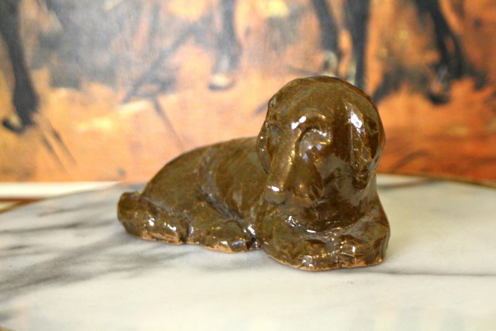 Vintage Ceramic Studio Art Hand Made Pottery Dog Figurine - Etsy