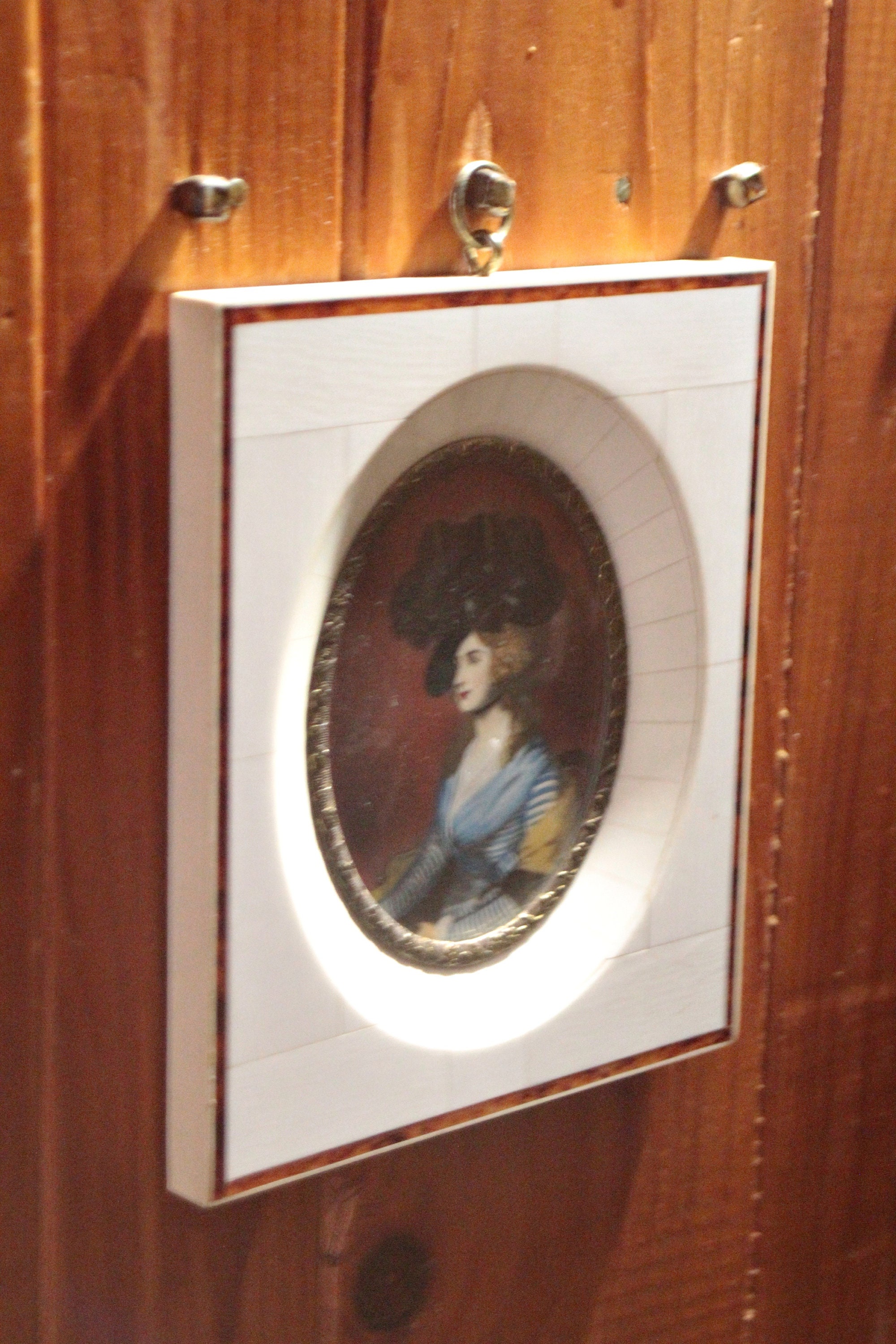 Antique German Hand Painted Miniature Portraits of Lady in Inlaid Frame ...