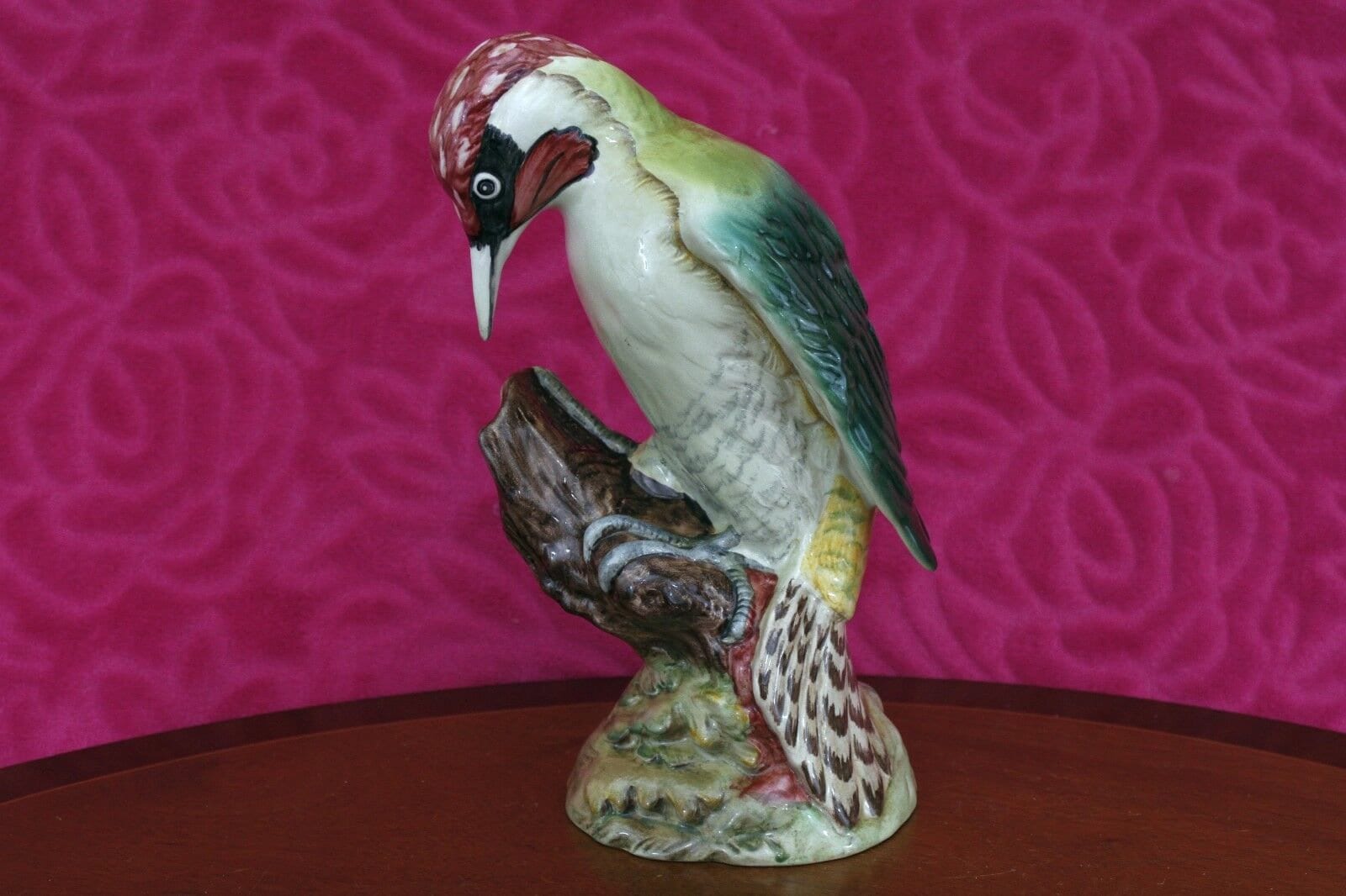 Vintage Porcelain Bird Figurine Beswick Green Woodpecker - Etsy