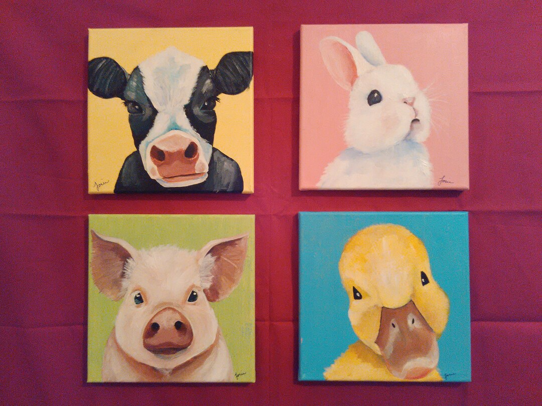 Nursery Farm Animal Portraits - Etsy