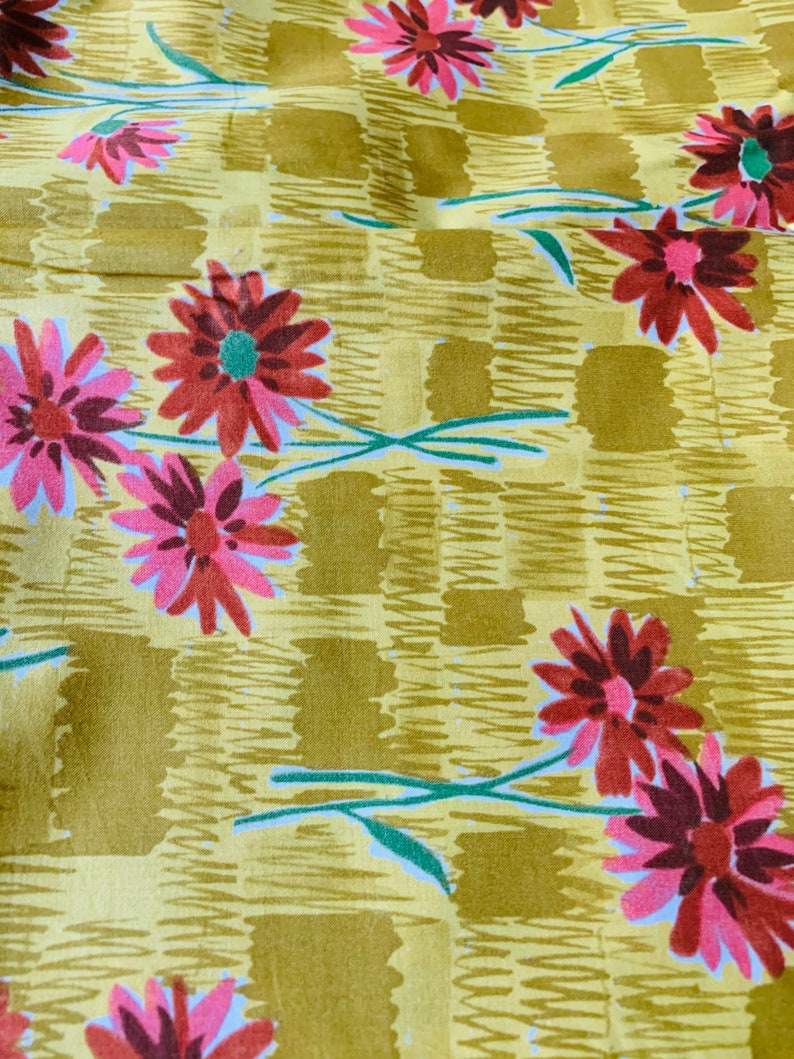 Vintage Cotton Marigold Floral Fabric - Etsy