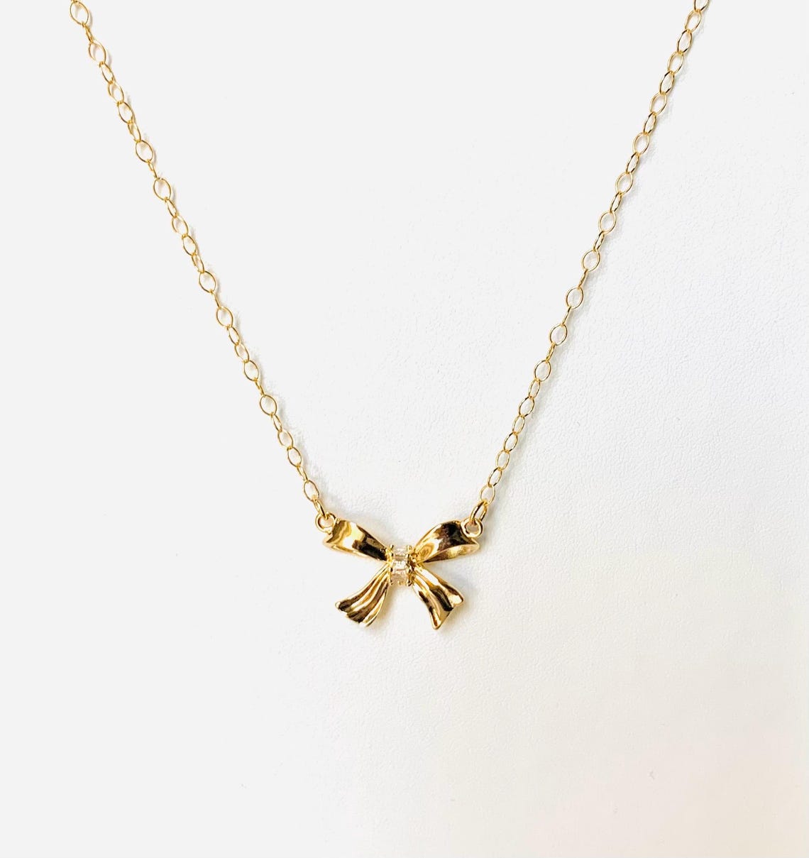 Bow Necklace 14k Gold Filled - Etsy