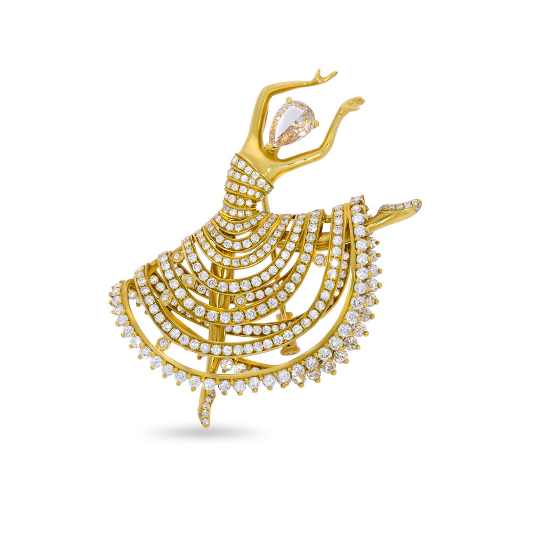 Ballet Ballerina Diamonds Dancing Girl Pin / Diamonds Pins Brooches ...