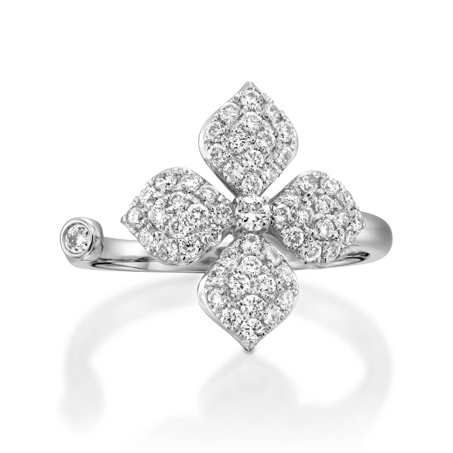 Cherry Blossom Ring Open Flower Engagement Ring for Women, Unique Gold ...
