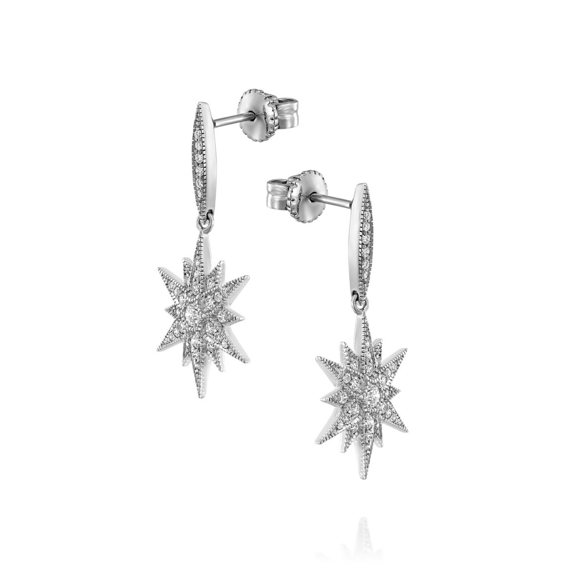 Fancy Star Diamond Art Deco Diamond Pendant White Earrings Exceptional ...