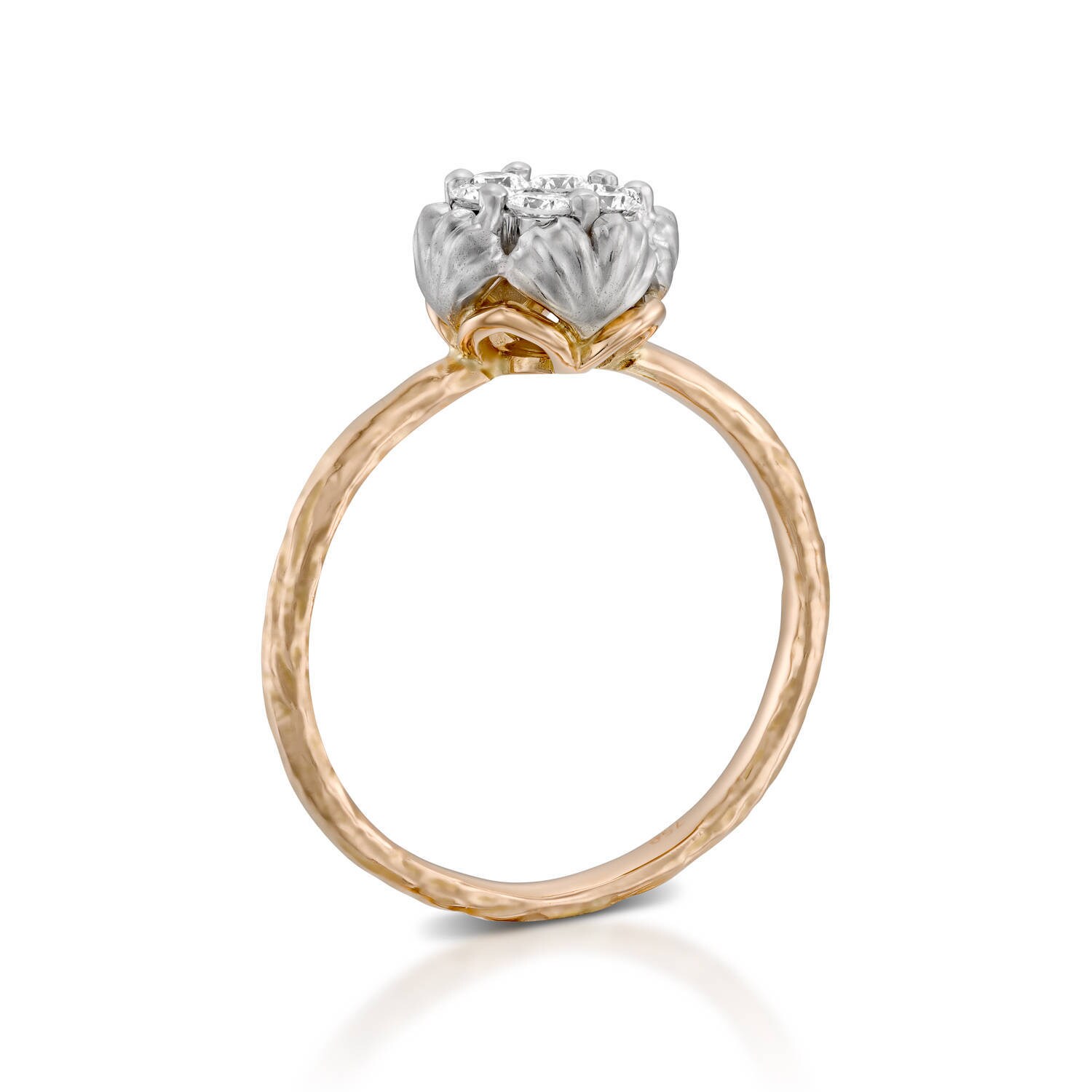 Romantic Wedding Ring Diamond Floral Ring Lotus Promise | Etsy