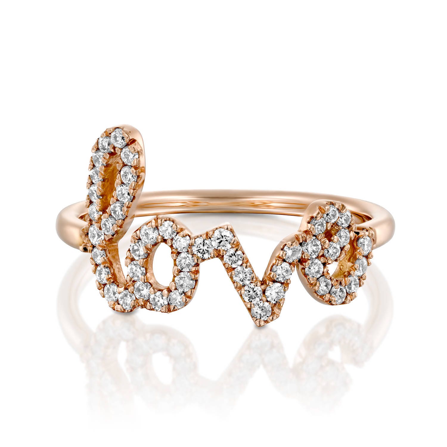 Love Word Diamond Ring