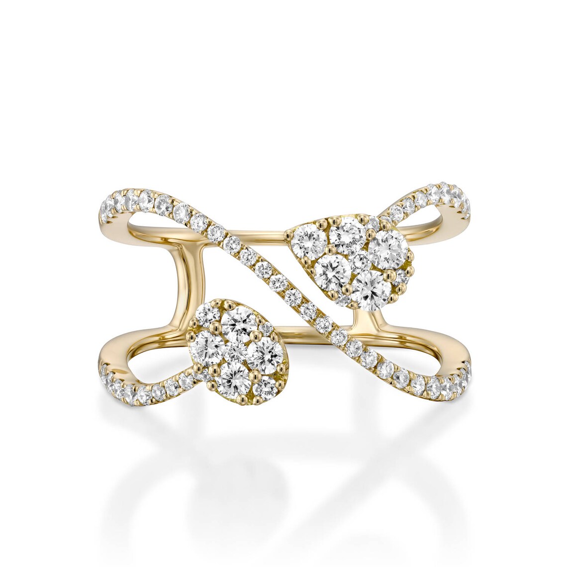 18k Yellow Gold Infinity Ring Unique Women Engagement Ring - Etsy