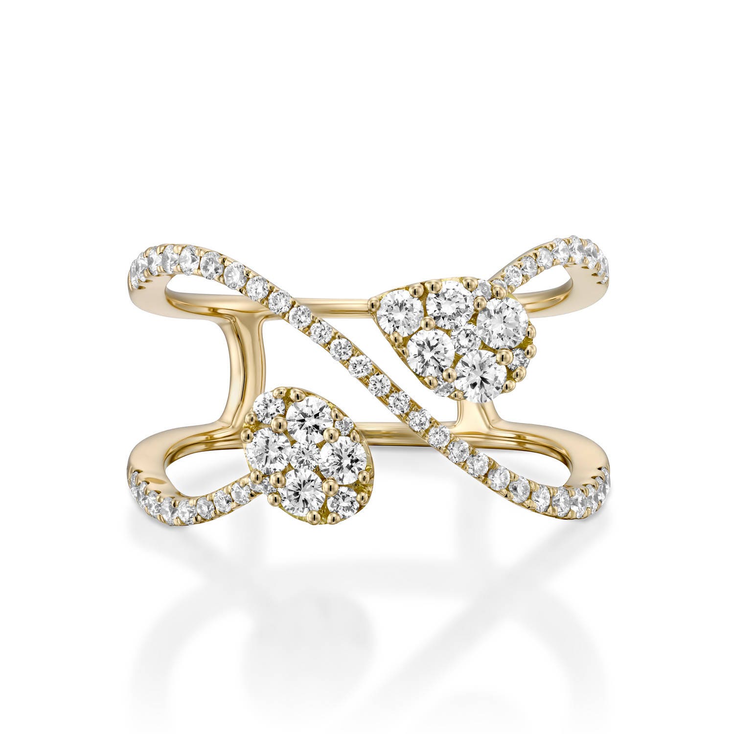 18k Yellow Gold Infinity Ring Unique Women Engagement Ring - Etsy